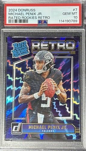 Michael Penix Jr 2024 Donruss Rated Rookies Retro Rookie Card PSA Gem ...