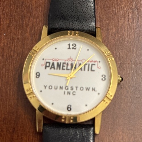 Vintage Image Gold Tone Wrist Watch Panelmatic Company Youngstown Ohio ...
