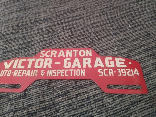 Original Vintage Reflective Scranton, Pa Victor Garage License Plate ...