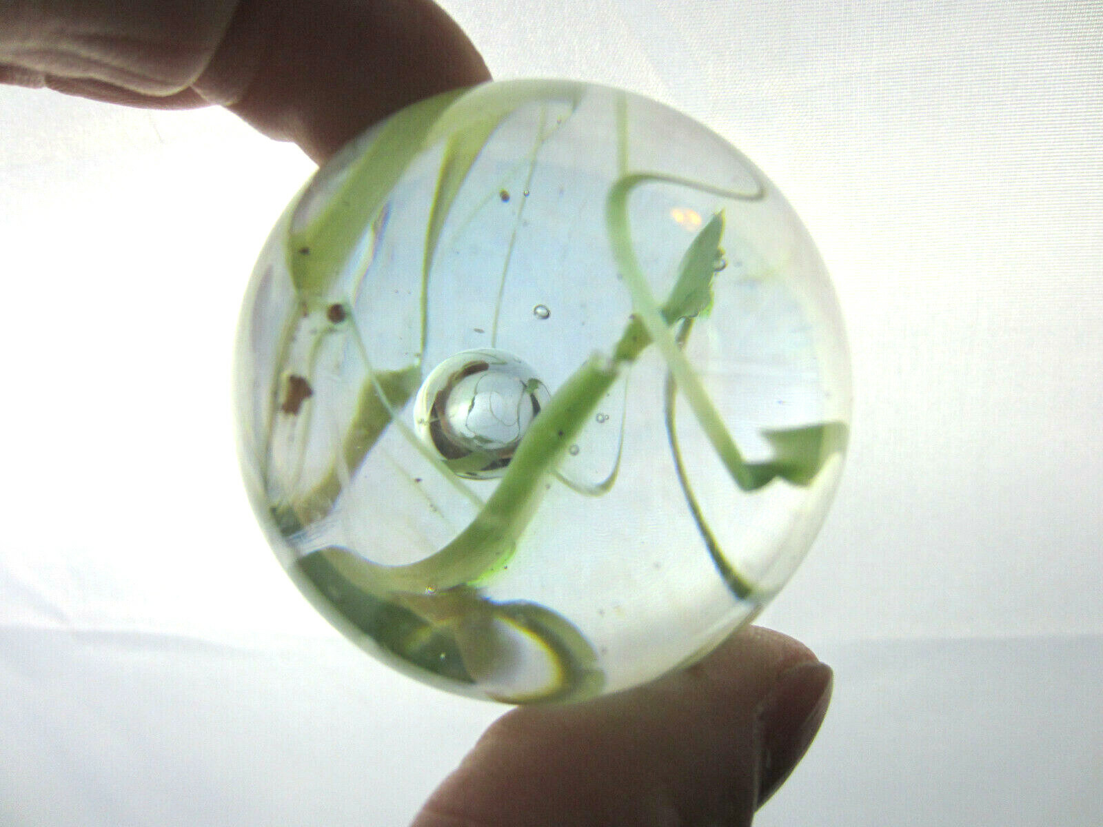 TOE BREAKER 50mm (2") GREEN SPAGHETTI Wire Pull Confetti Marbles glass ...