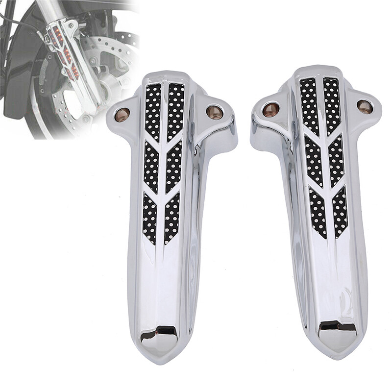 1 Pair Chrome Lower Fork Leg Covers Fit For Later Harley Davidson FLHT ...