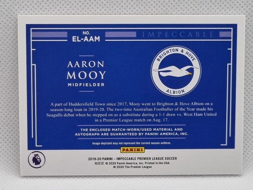 Aaron Mooy Australia Brighton 2019-20 Panini Impeccable Autograph ...