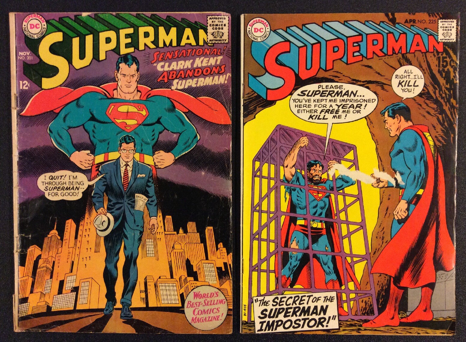 SUPERMAN #201 225 256 257 258 281 285 299 Comic Books DC 1967-1976 ...