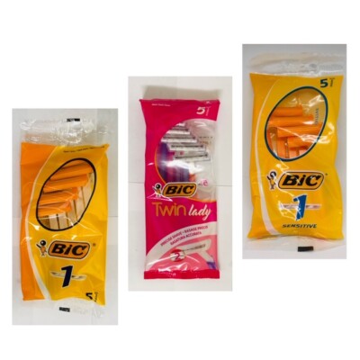 BIC 1 Shavers Disposable Razors (Men and Lady Razors) - Choice of 5,10 ...