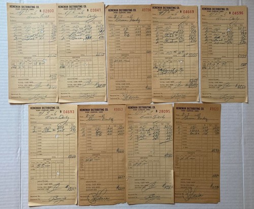 1956-57 Beer Invoices Heineman Distributing Co Port Clinton Ohio ...