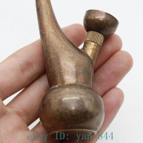 Old Collection Folk Art China Copper Handwork Water Smoking Pipe | eBay