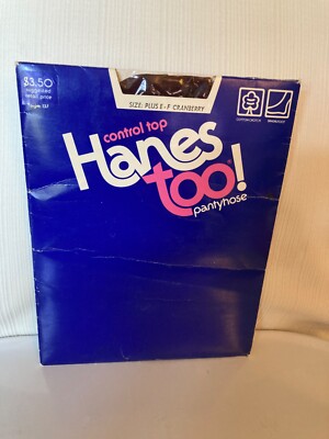 HANES Too Control Top Pantyhose Plus Size E-F Color:Cranberry Style 137 ...