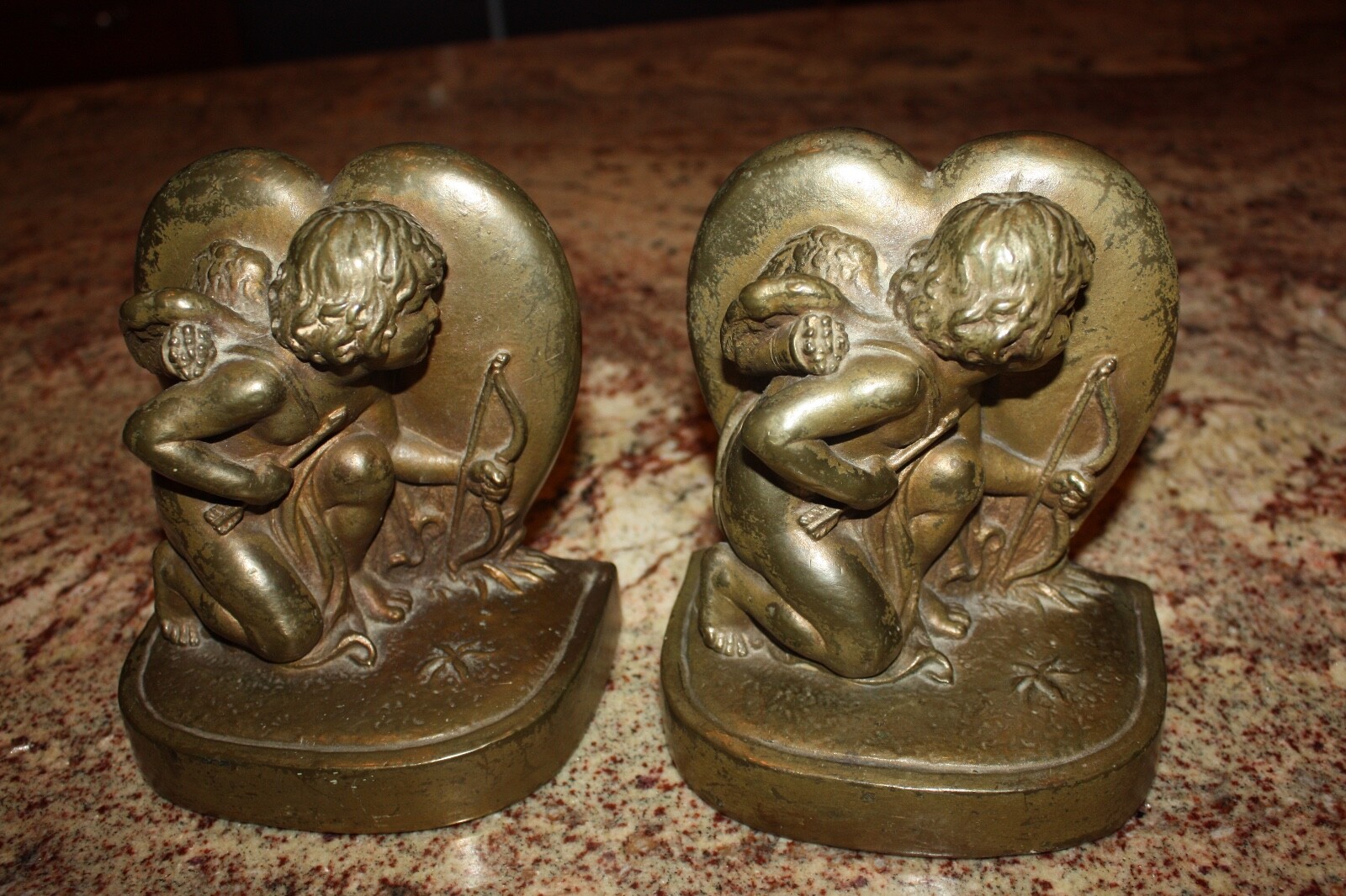 VTG Nouveau Deco Gregory Allen Bronze Clad Bookends Armor Valentine ...