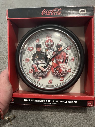 Coca-Cola Dale Earnhardt Jr and Sr Wall Clock Signature Series Quartz ...