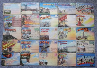 Vintage Lot of 25 Souvenir Scenic Postcard Folders w/Fold Out Color ...