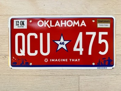 2020s OKLAHOMA RED Imagine That License Plate - QCU-475 | eBay