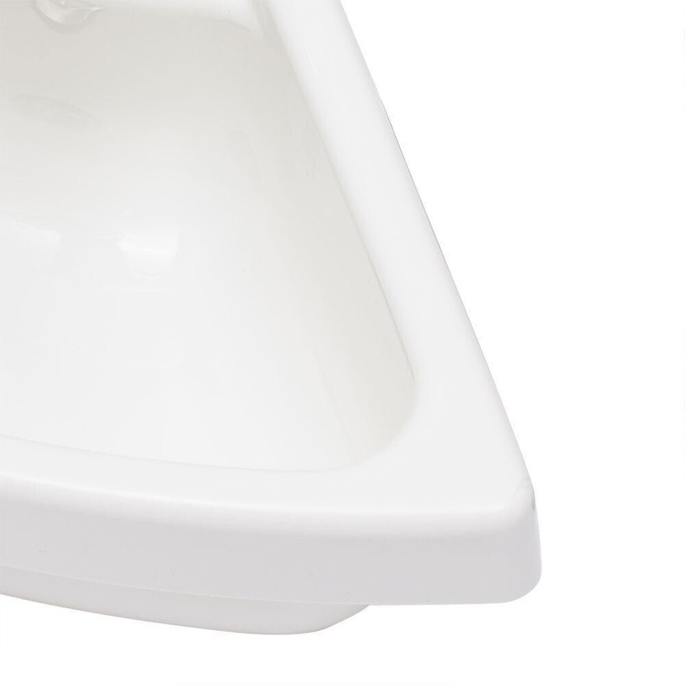 White Triangular Sink Basin - Durable ABS Corner Sink for Bathrooms | eBay