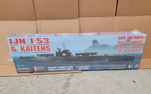 Lindberg IJN I-53 1:72 Submarine with Kaiten Torpedoes Plastic Model ...