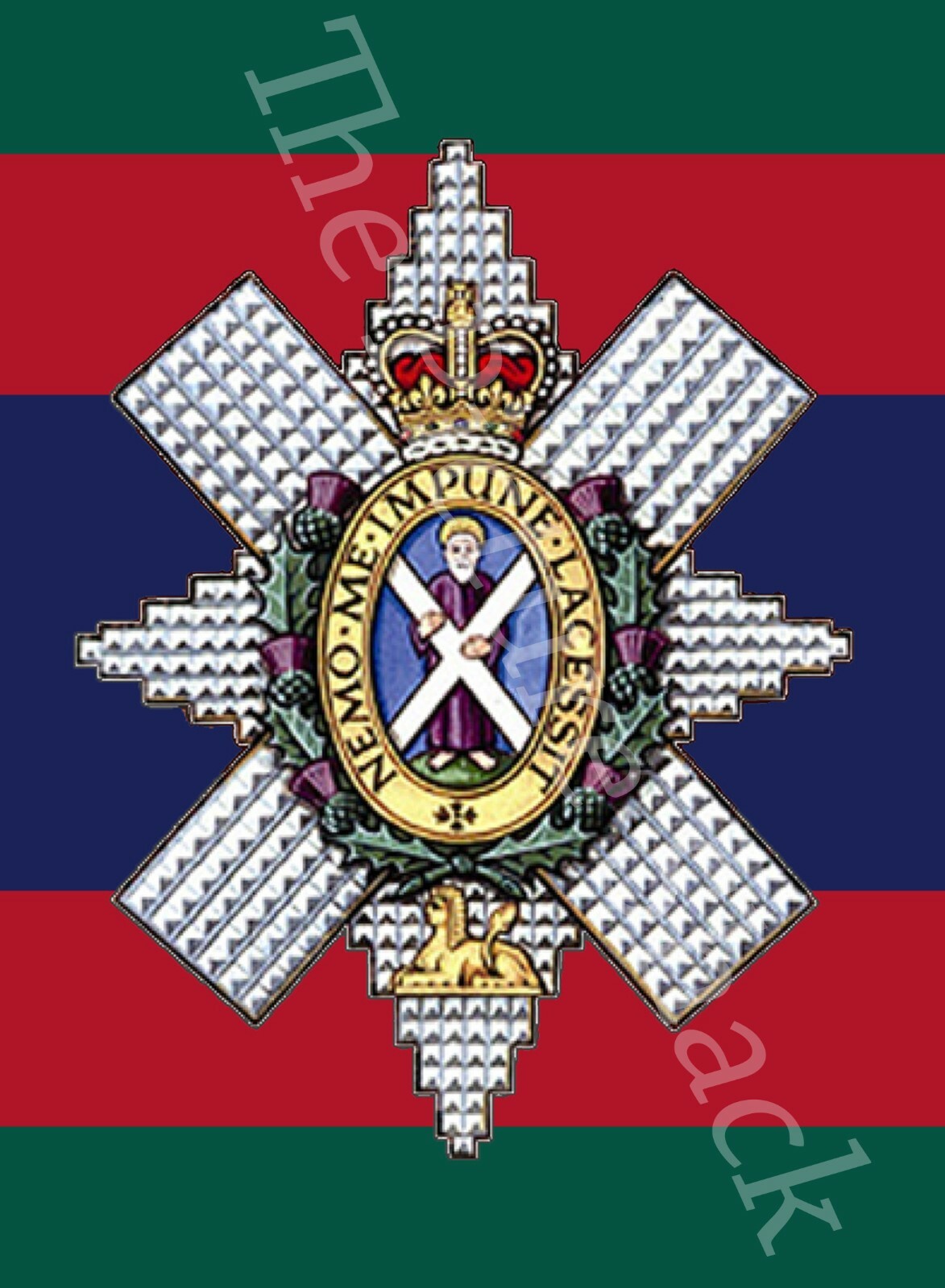 BLACK WATCH CAP BADGE PRINTED ON A METAL SIGN. FRIDGE MAGNET. CREDIT ...