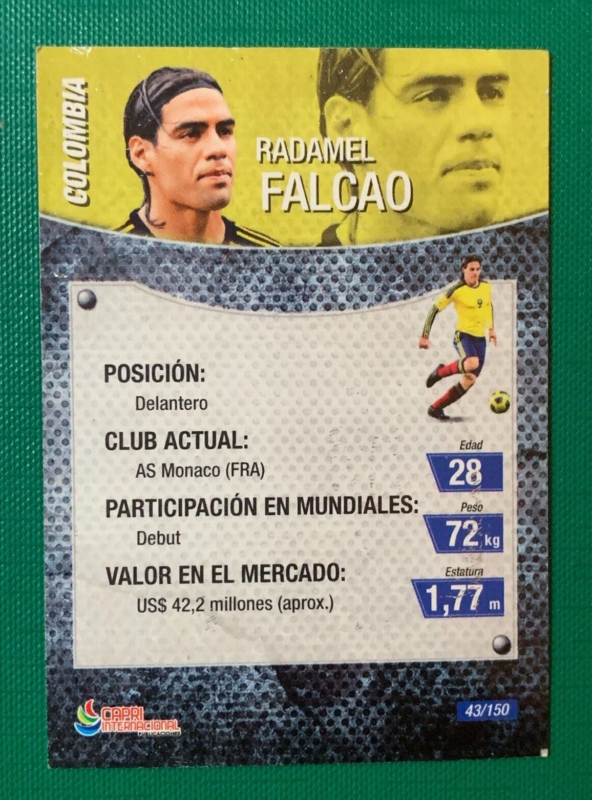 BRAZIL 2014 #043 RADAMEL FALCAO CARD FIFA WORLD CUP 2014, South America ...