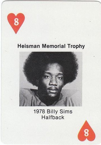 BILLY SIMS 1982 Playing Cards card Oklahoma Sooners Football NR MT RARE ...