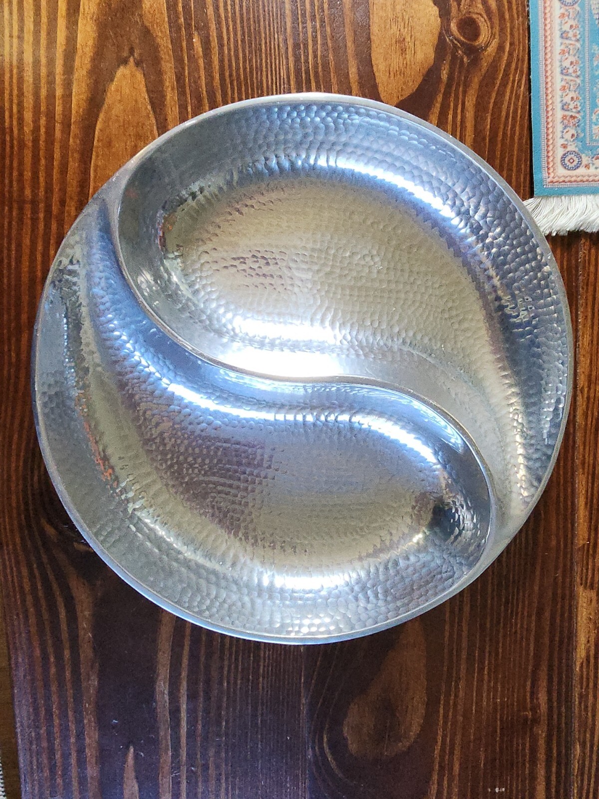 Towle Silversmiths Hammered Round Ying Yang Chip and Dip Serving ...
