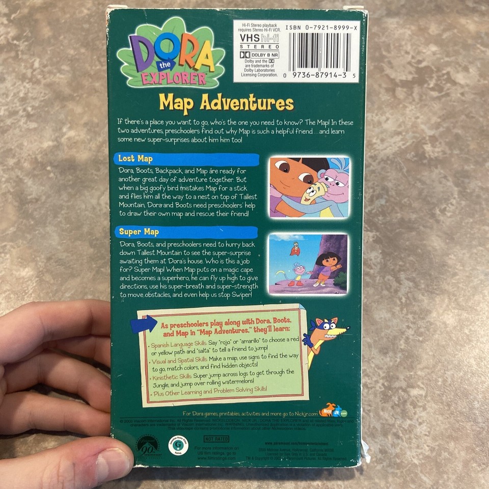 Dora the Explorer Map Adventures Nick Jr Viacom Paramount 2003 VHS Tape ...