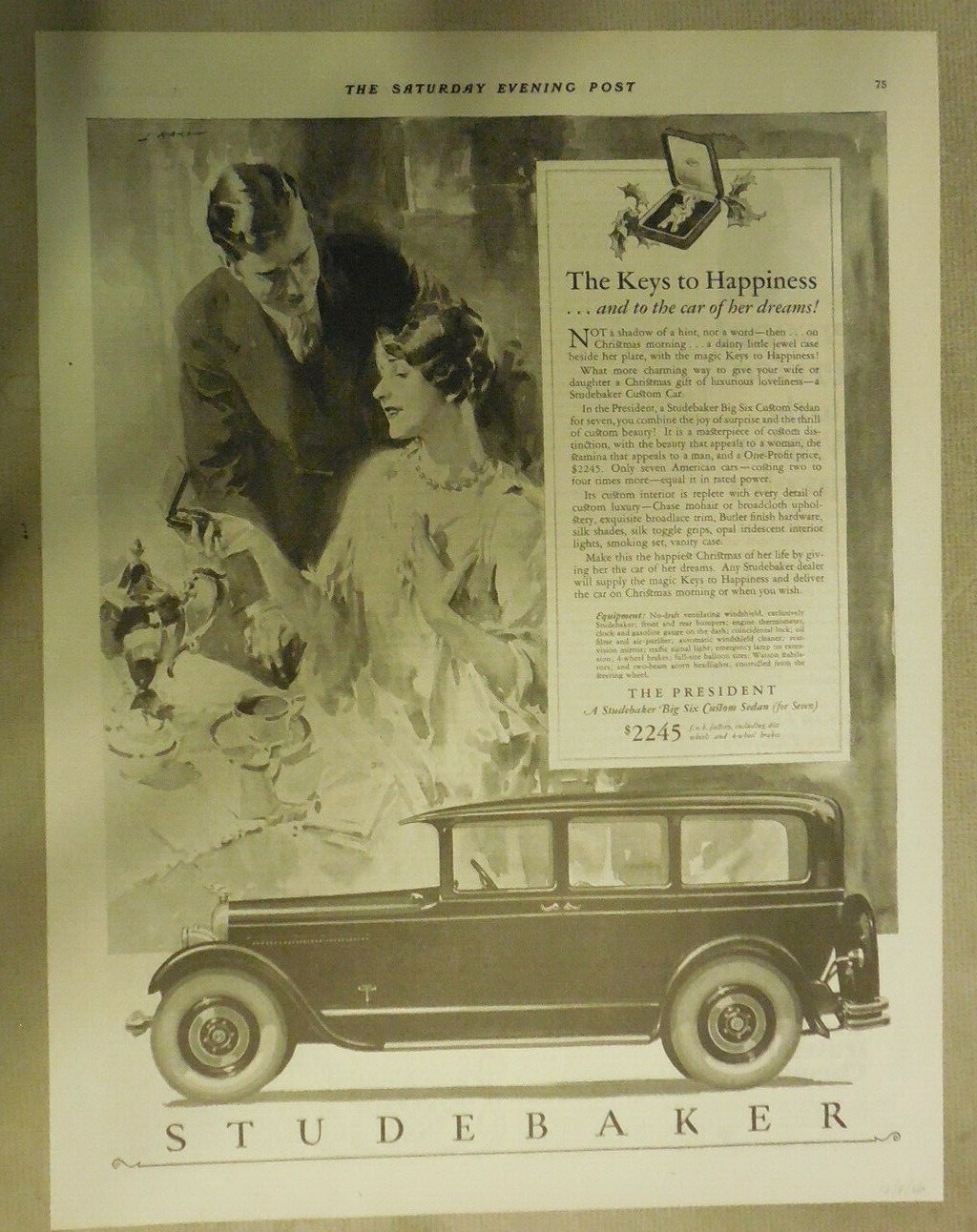 Studebaker Car Ad: The President Studebaker from 1926 ! Size: 11 x 15 ...