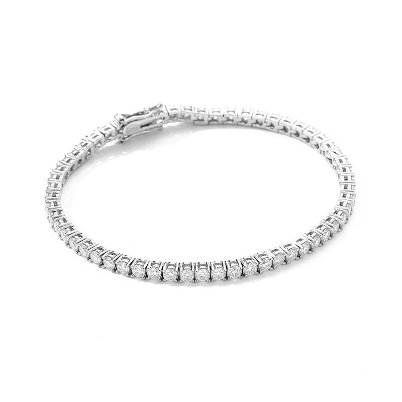 3mm Moissanite Tennis Chain Bracelet for Women 925 Sterling Silver Pass ...