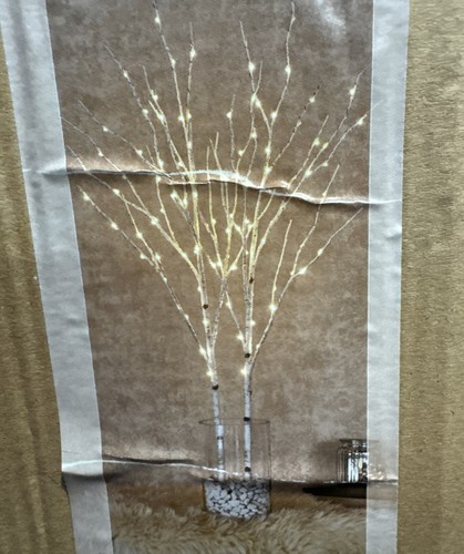 2 Pack Pre Lit Lighted White Birch Tree Branches with Timer, Birch Warm ...