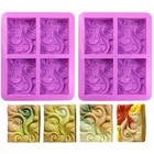 2PCS Sea Wave Silicone Soap Molds, 4-Cavity Rectangular Wave Silicone ...