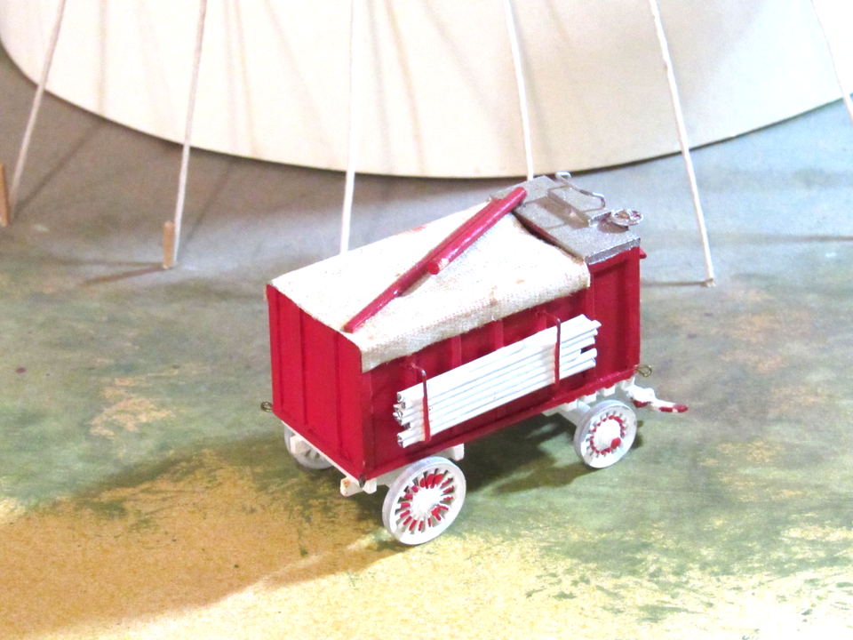 ho scale CIRCUS CANVAS BAGGAGE WAGON w/ POLES for Model Train Layouts ...