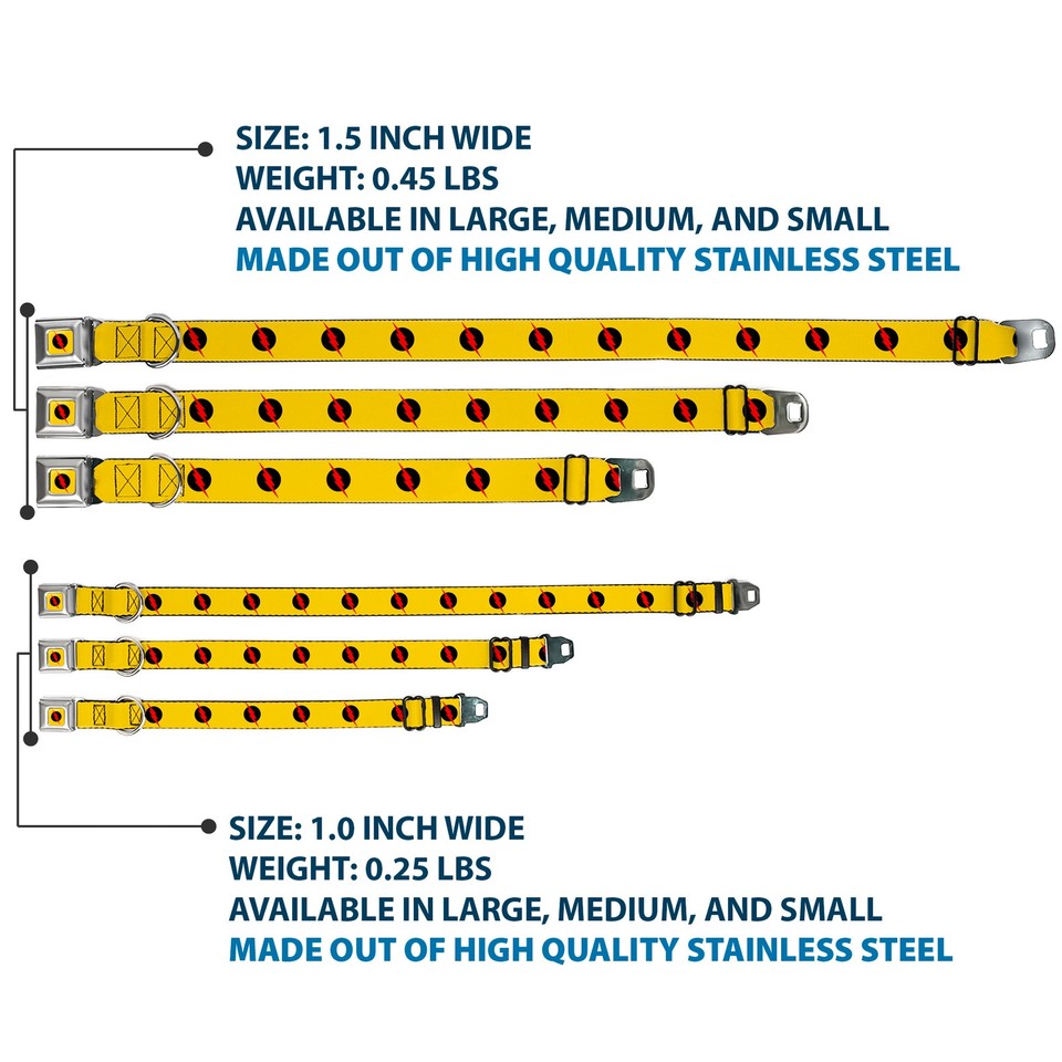 Dog Collar FLL-Reverse Flash Logo Full Color Golden Yellow/Black/Red ...