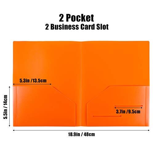 5 Pack Plastic Pocket Folder Heavy Duty Folders with Pockets Fit A4 ...