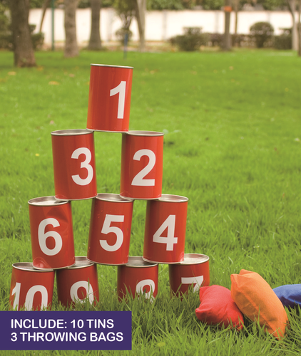 Tin Can Alley Hit The Cans & Score Throwing 3 Bean Bags Family Skill ...
