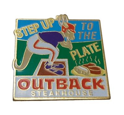 Outback Steakhouse Pin Step Up To The Plate Baseball Employee Server ...