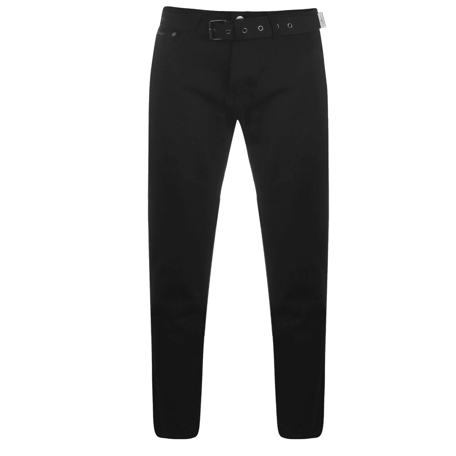 Mens Pierre Cardin Denim Jeans Straight Fit Belted Trousers Long ...