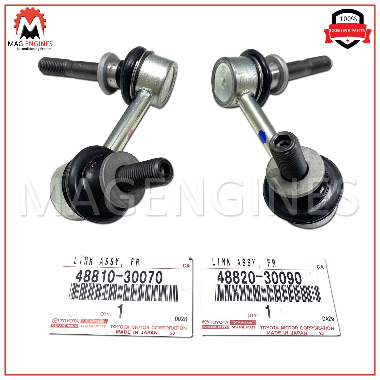 48810-30070 & 48820-30090 GENUINE OEM LINK ASSY, FRONT STABILIZER, LH ...