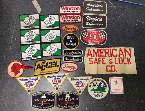 Vintage Lot Sew Patches Locksmith Sargent American Safe Lock Bowling ...