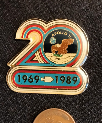 NASA Apollo II 1969 1989 20 Year Anniversary Lunar Landing Enamel ...