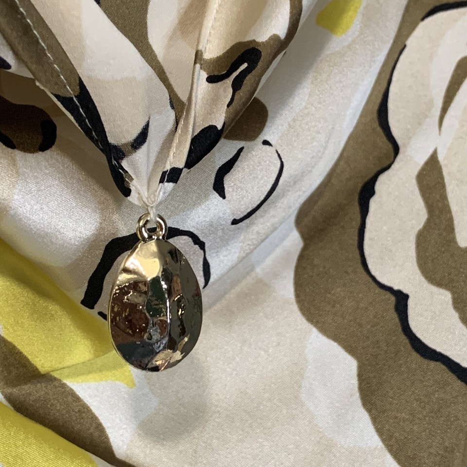 ST.JOHN SILK Watercolor Print Draped COWL NECK Sleeveless Top Shell ...