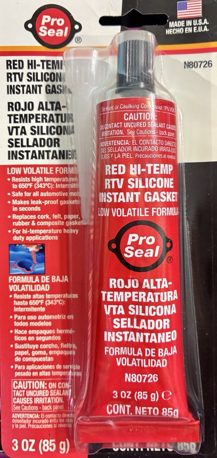 pro seal red hi-temp rtv silicone @ 3 oz tube @ 2 Tube pack deal | eBay