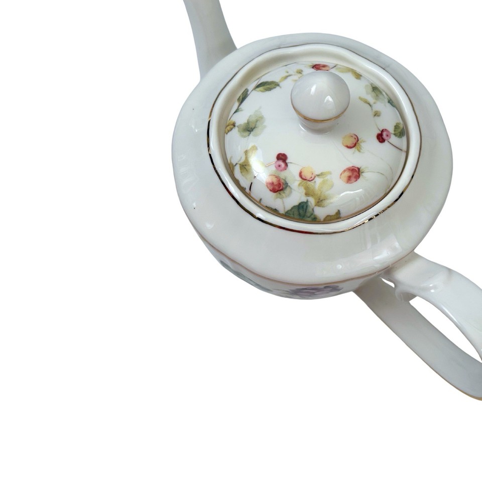 Grace Teaware Fine Porcelain Teapot With Lid Summer Berries Pattern New ...
