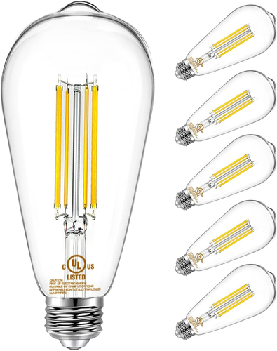6 Pack Vintage LED Edison Bulbs, E26 Dimmable LED Bulb, 60 Watt ...