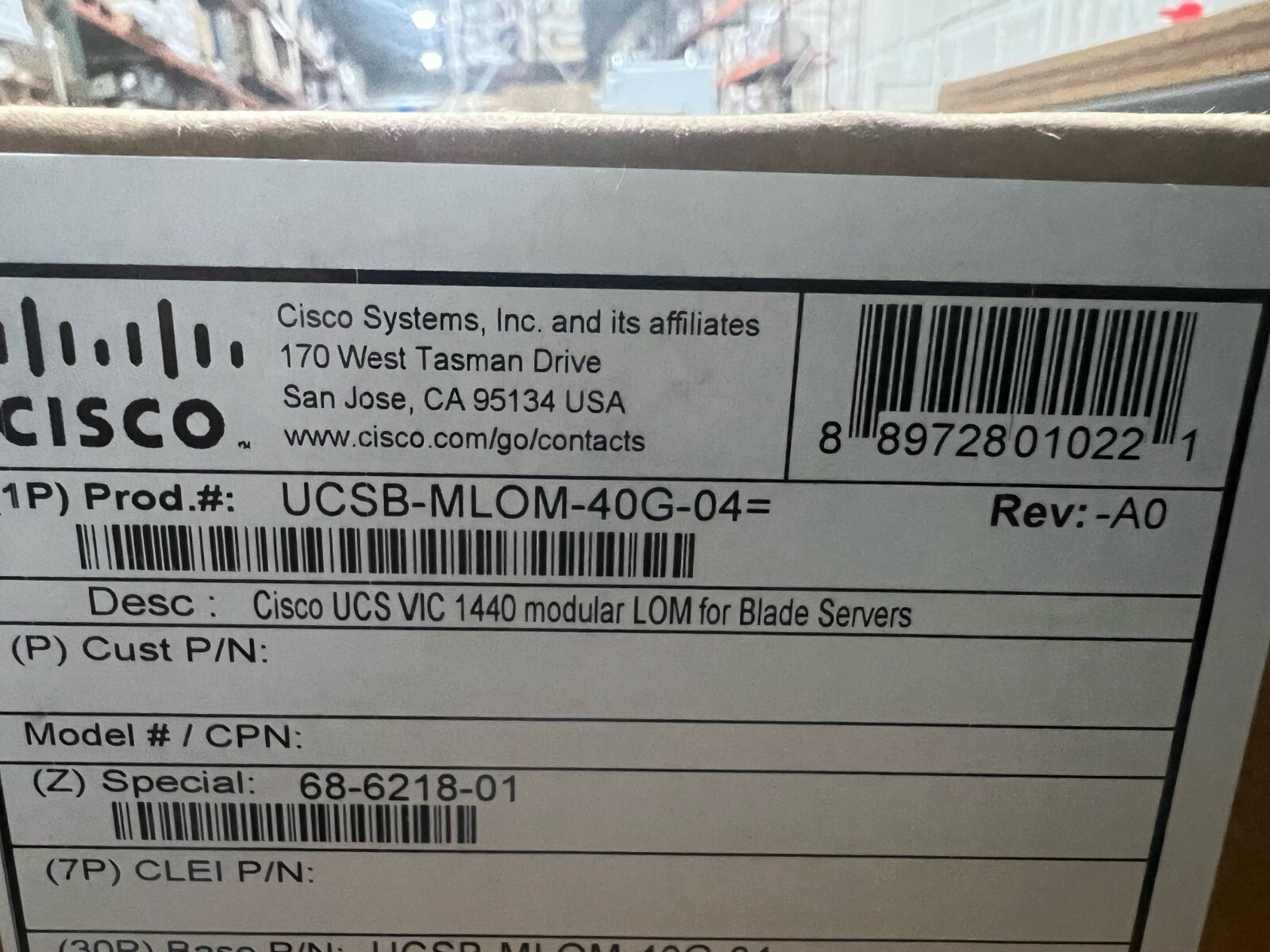 UCSB-VIC-M84-4P CISCO UCS VIRTUAL INTERFACE CARD 1480 (Open Box) for ...