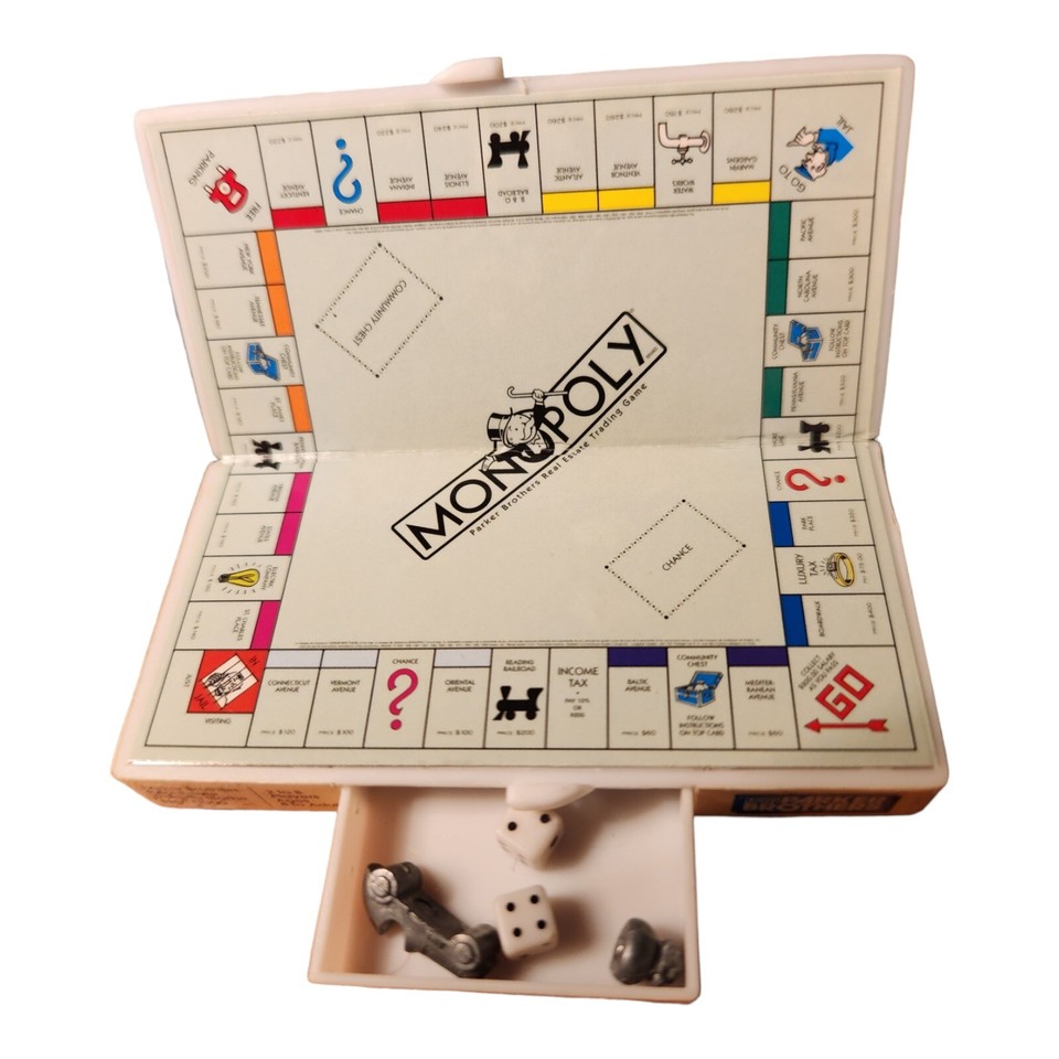 Vintage 1998 Hasbro Monopoly Miniature Keychain Board Game 2 PCs & 1 ...