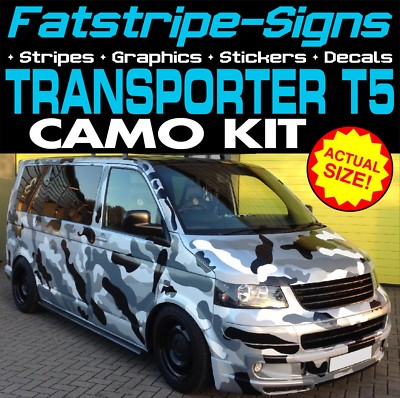 to fit VW TRANSPORTER T5 CAMO GRAPHICS STICKERS STRIPES DAY VAN CAMPER ...