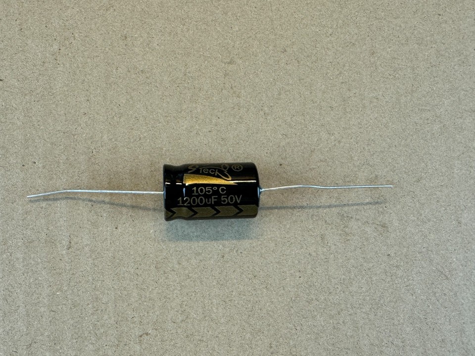 5 New Supertech 1200 uf 50v Axial Capacitors Guitar Tube Amp & Stereo ...
