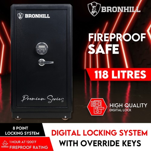 Electronic Fireproof Safe 110kg Heavy Duty Fire Proof Dual Key 118L +S ...