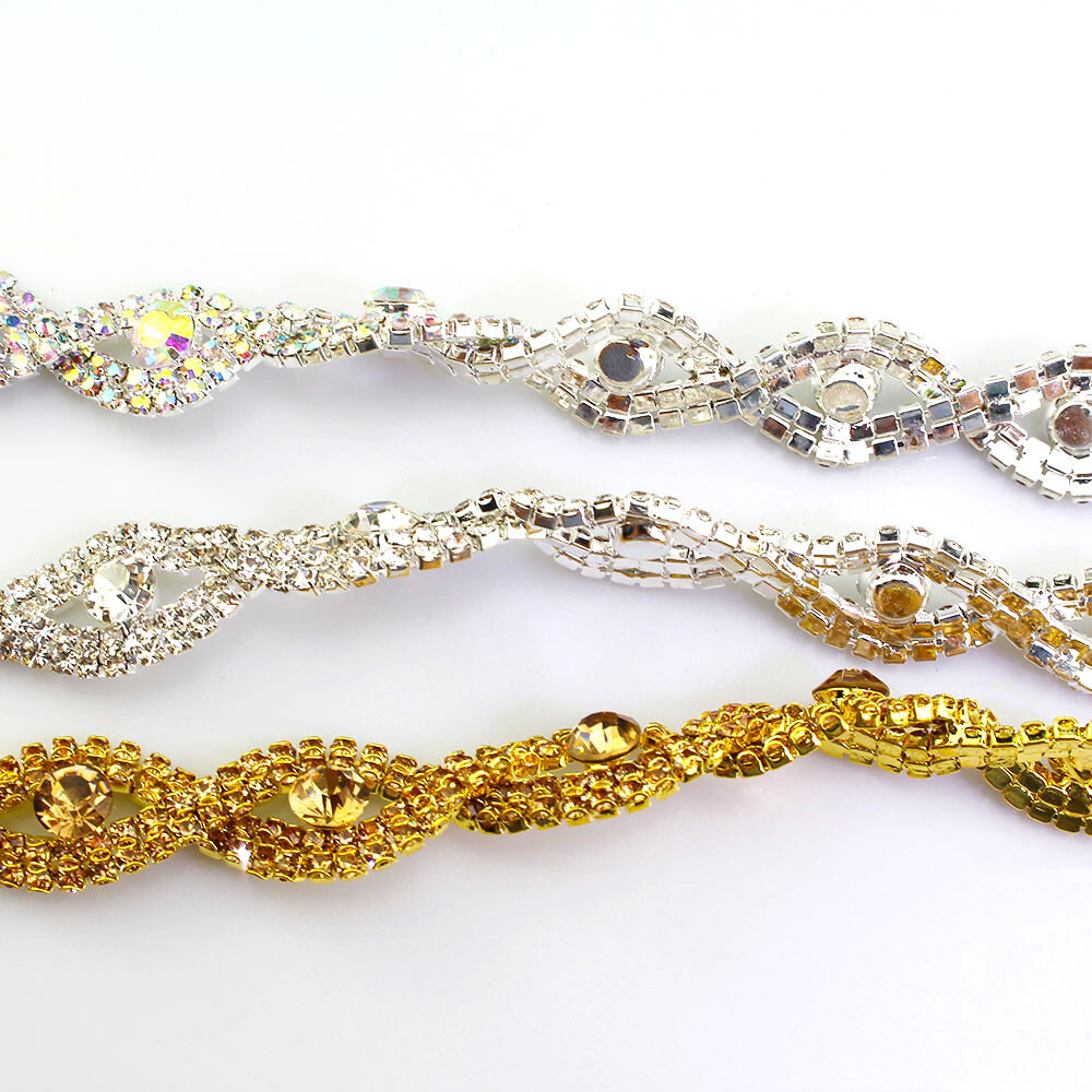 90cm Crystal Rhinestone Chain DIY Accessories for Wedding Dress Costume ...