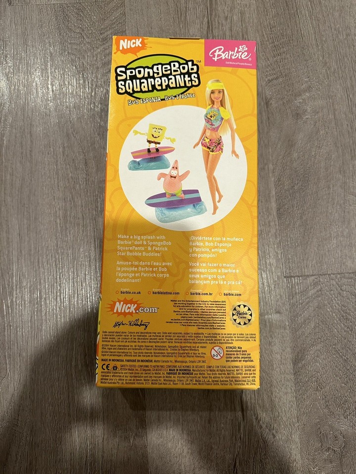 2004 Surfing SpongeBob Squarepants Barbie Doll & Accessories/Mattel ...