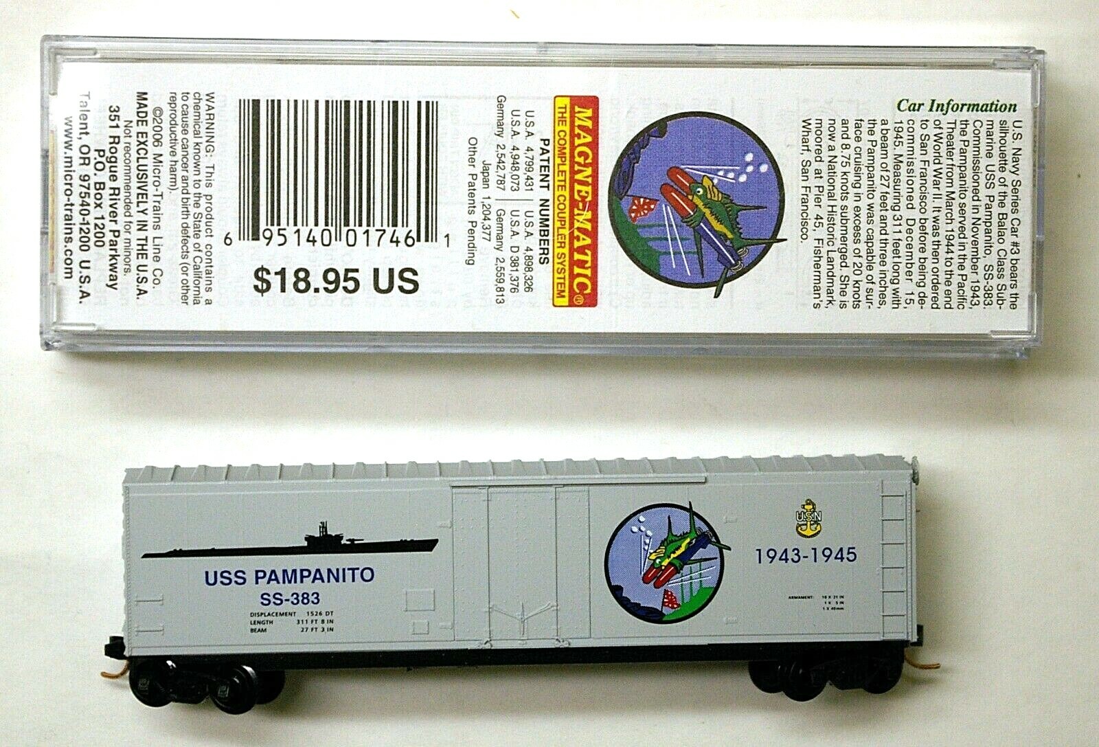 MTL Micro-Trains 03800403 USS Pampanito SS-383 US Navy series 3 50 foot ...