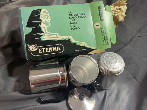 Vintage NOS Neapolitan Coffee Cuccuma Flip Pot w/ Box #8 Caffetteria ...