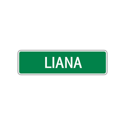 Liana Girls Name Letter Printed Label Wall Art Decor Novelty Aluminum ...