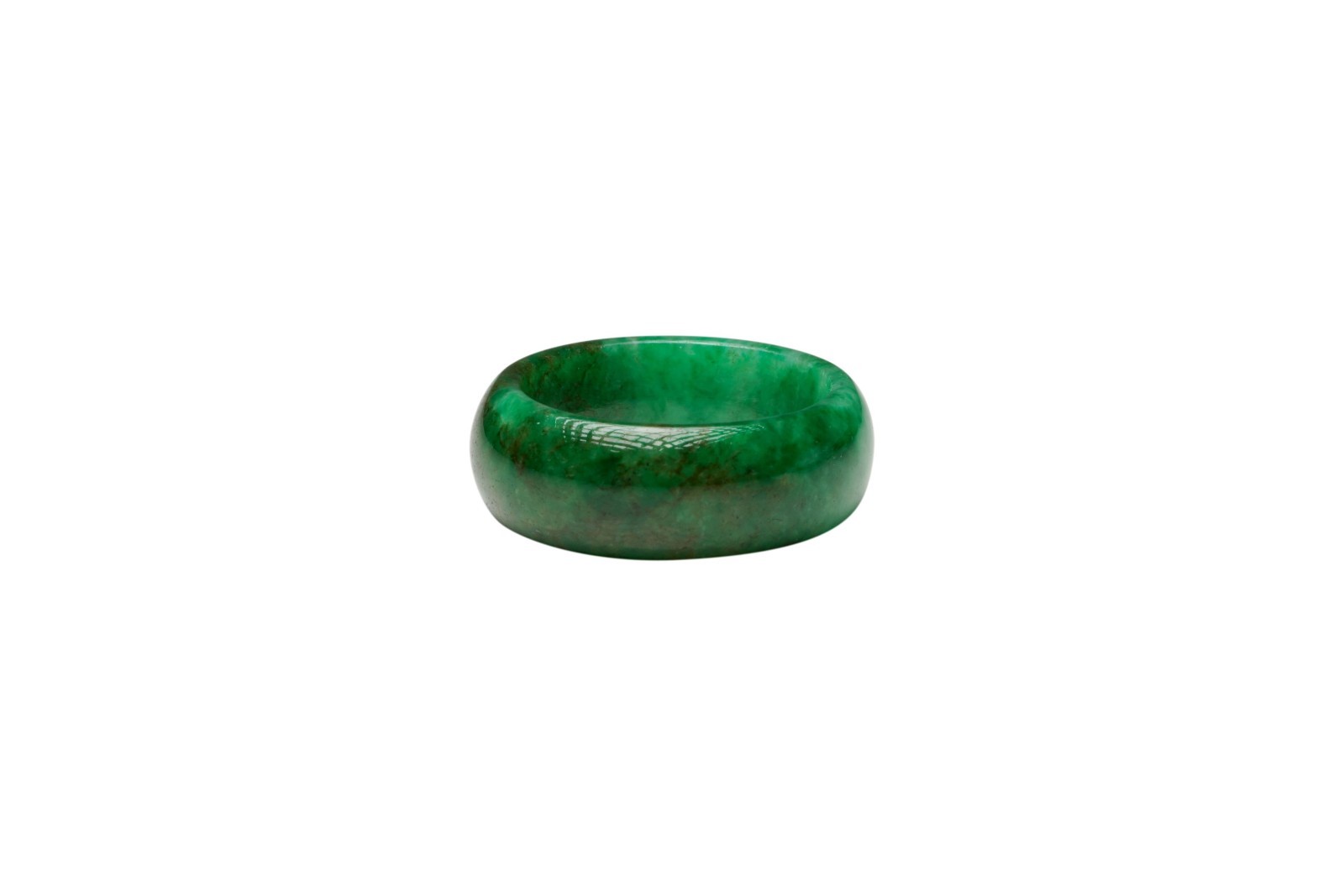 Beautiful Deep Green Dual Peaches Smooth Grade A Jade Ring Size 7 | eBay